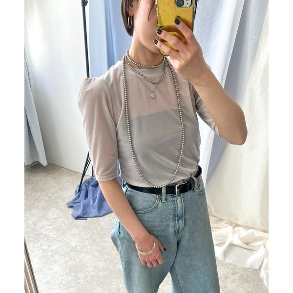 『セール実施中』ZOZO問い合わせ番号:86110131ショップ:LHELBIE，レルビエブランド:LHELBIE，レルビエ商品名:タックショルダーベロアトップスカテゴリ:トップス>Tシャツ/カットソーブランド品番:51917Y素材:...