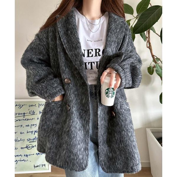 『タイムセール実施中』ZOZO問い合わせ番号:86144161ショップ:Classical Elf，クラシカルエルフブランド:classicalelf，クラシカルエルフ商品名:気軽に羽織れる大人のアウター。ミックスシャギーダブルジャケットコ...