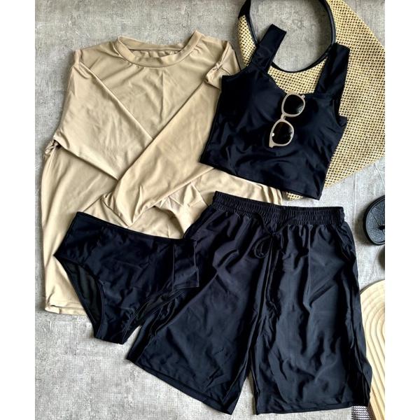 『タイムセール実施中』※このアイテムは返品・交換対象外商品です。ZOZO問い合わせ番号:86229004ショップ:Ritzy，リッツィーブランド:Ritzy，リッツィー商品名:体型カバー長袖ラッシュガード+ショートパンツ+タンクトップビキニ...