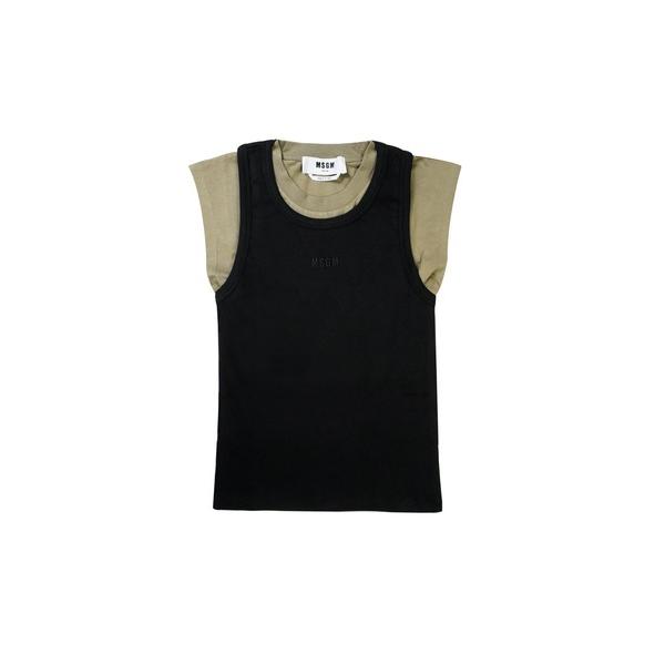 『セール実施中』ZOZO問い合わせ番号:86244788ショップ:MSGM，エムエスジーエムブランド:MSGM，エムエスジーエム商品名:Wレイヤード リブジャージートップカテゴリ:トップス>タンクトップブランド品番:3741MDT73...