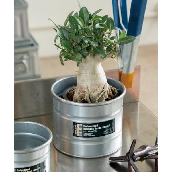 ZOZO問い合わせ番号:86245213ショップ:DULTON，ダルトンブランド:DULTON，ダルトン商品名:GALVANIZED DESKTOP TANK ROUND L/5号 ポットカバーカテゴリ:インテリア>フラワーベースブラ...