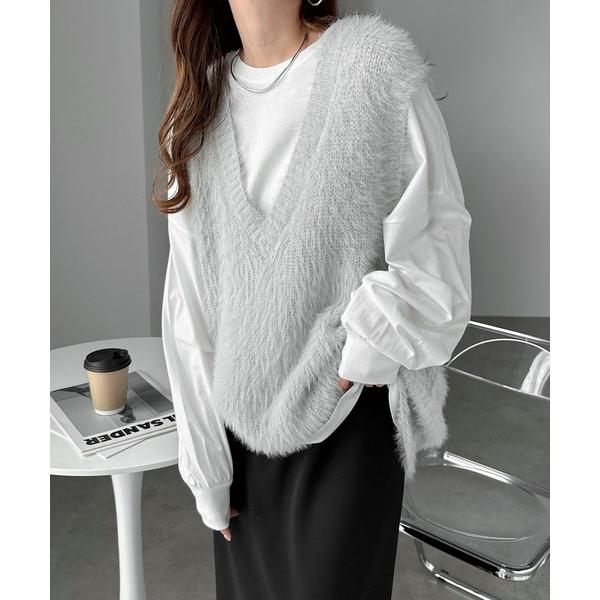 『タイムセール実施中』ZOZO問い合わせ番号:86245303ショップ:andme，アンドミーブランド:andme，アンドミー商品名:【新色追加】起毛フェザーVネックニットベストカテゴリ:トップス>ベストブランド品番:6002308素...