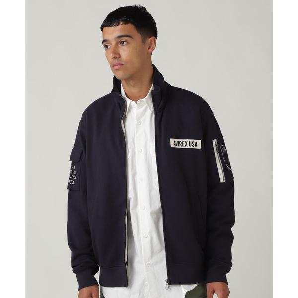 ZOZO問い合わせ番号:86281719ショップ:AVIREX，アヴィレックスブランド:AVIREX，アヴィレックス商品名:FATIGUE STAND COLLAR ZIPUP SWEAT / ファティーグ スタンド カラー ジップアップ ...