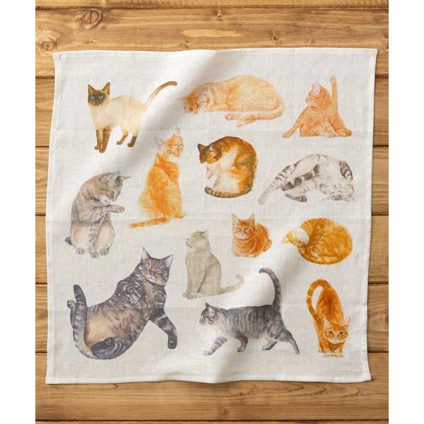 『タイムセール実施中』ZOZO問い合わせ番号:86315488ショップ:ABBEY MARKET，アビーマーケットブランド:Jubilee，ジュビリー商品名:大きめ リネンハンカチ 猫や犬 デザインカテゴリ:財布/小物>ハンカチ/ハン...