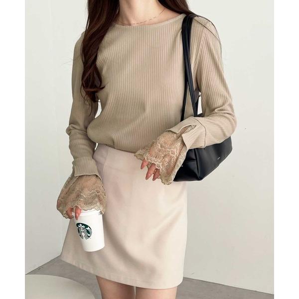 『セール実施中』ZOZO問い合わせ番号:86349452ショップ:GeeRA，ジーラブランド:GeeRA，ジーラ商品名:袖口レースボートネックリブカットソーカテゴリ:トップス>Tシャツ/カットソーブランド品番:208531素材:本体：...