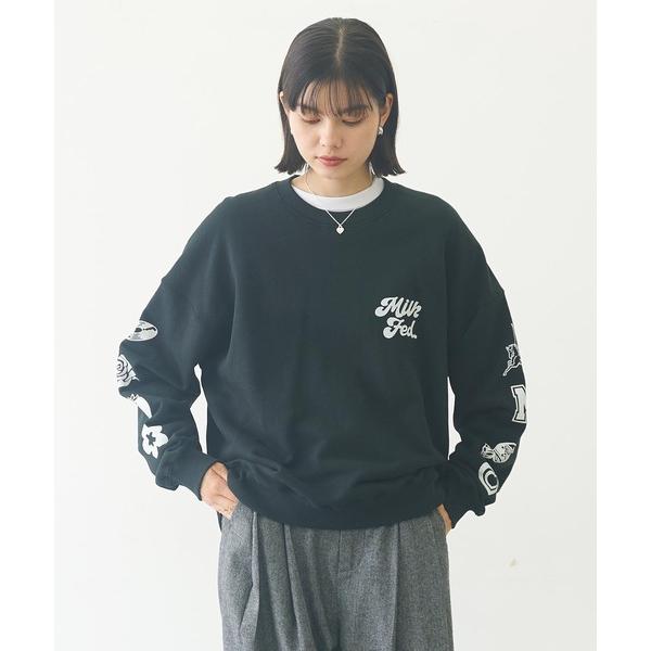 『セール実施中』ZOZO問い合わせ番号:86414365ショップ:MILKFED.，ミルクフェドブランド:MILKFED.，ミルクフェド商品名:PRINTED SLEEVE SWEAT TOPカテゴリ:トップス>スウェットブランド品番...