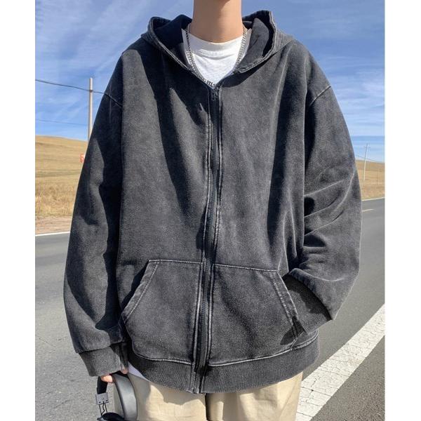 『タイムセール実施中』ZOZO問い合わせ番号:86447683ショップ:BUFFALO BOBS，バッファローボブズブランド:NEW GENTLEMAN，ニュージェントルマン商品名:ブラックアウト ピグメント加工 オーバーサイズ ジップアッ...
