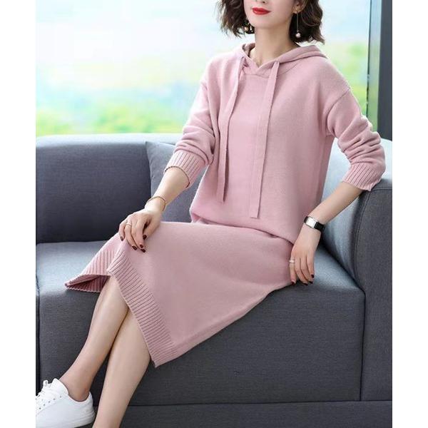 『タイムセール実施中』ZOZO問い合わせ番号:86448275ショップ:BTP，ビーティーピーブランド:almost ready，オルモストレディー商品名:【almost ready/オールモストレディ】フード付きカジュアルニットワンピース...