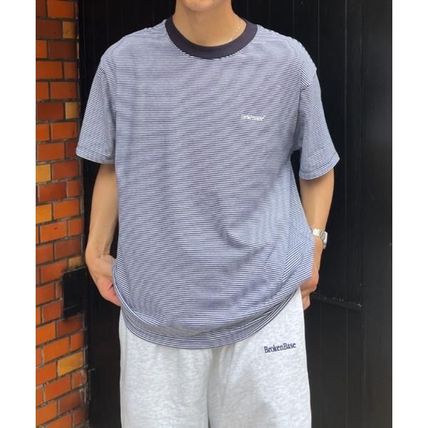 ZOZO問い合わせ番号:86448851ショップ:BROKEN BASE，ブロークンベースブランド:BROKEN BASE，ブロークンベース商品名:BrokenBase border S/S teeカテゴリ:トップス>Tシャツ/カット...
