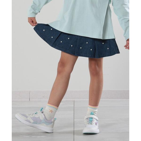 『タイムセール実施中』ZOZO問い合わせ番号:86449818ショップ:SHOO・LA・RUE，シューラルーブランド:SHOO・LA・RUE，シューラルー商品名:【110-140cm】フェイクパール付きデニムプリーツスカートカテゴリ:スカー...