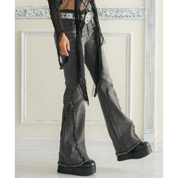 『タイムセール実施中』ZOZO問い合わせ番号:86583959ショップ:夢展望（YUMETENBO），ユメテンボウブランド:Diable baiser，ディアブルベーゼ，夢展望，ユメテンボウ商品名:脇フリンジフレアデニムパンツカテゴリ:パン...