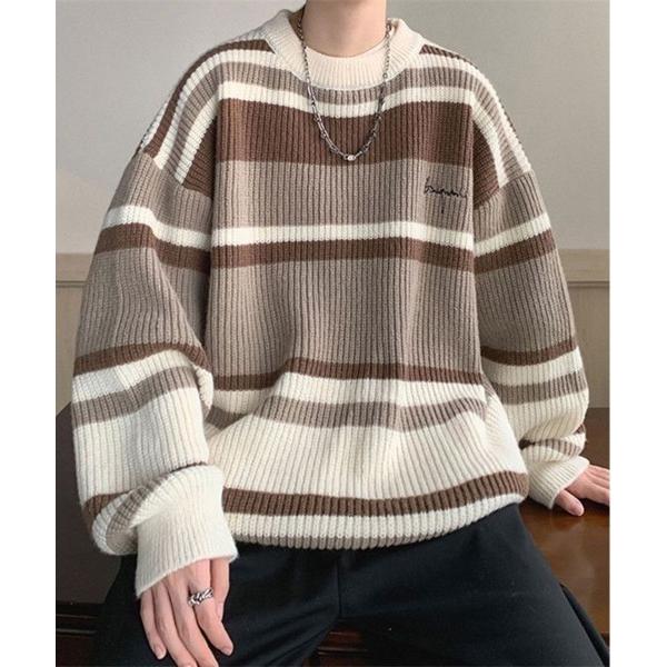 『タイムセール実施中』ZOZO問い合わせ番号:86584280ショップ:BUFFALO BOBS，バッファローボブズブランド:NEW GENTLEMAN，ニュージェントルマン商品名:エディー アゼ マルチボーダー オーバーサイズニットカテゴ...