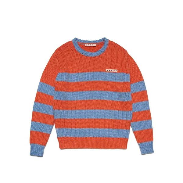 『タイムセール実施中』ZOZO問い合わせ番号:86588680ショップ:SPACCIO，スパッチョブランド:MARNI，マルニ商品名:MARNI(マルニ)Kids ＆ Junior カシミヤブレンドワンポイントブランドロゴボーダーニットカテ...