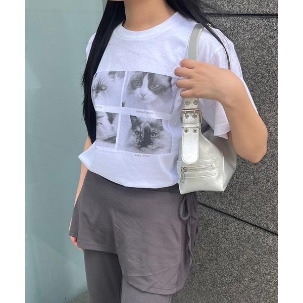 『タイムセール実施中』ZOZO問い合わせ番号:86589336ショップ:wears，ウェアーズブランド:fiere，フィエール商品名:モノクロ猫プリント半袖Tシャツカテゴリ:トップス>Tシャツ/カットソーブランド品番:iz-132素材...
