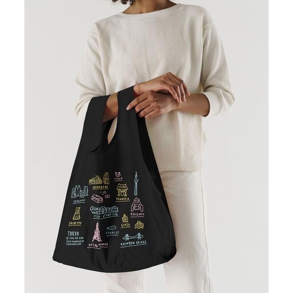 ZOZO問い合わせ番号:86590877ショップ:Global Forme Concrete，グローバルフォルムコンクリートブランド:BAGGU，バグー商品名:STANDARD BAGGU 551.TOKYO MAP ブラックカテゴリ:バッ...