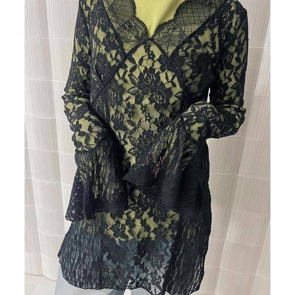 ZOZO問い合わせ番号:86621303ショップ:AMERI VINTAGE，アメリビンテージブランド:Ameri，アメリ商品名:COMBINATION LACE TOPカテゴリ:トップス>Tシャツ/カットソーブランド品番:01242...