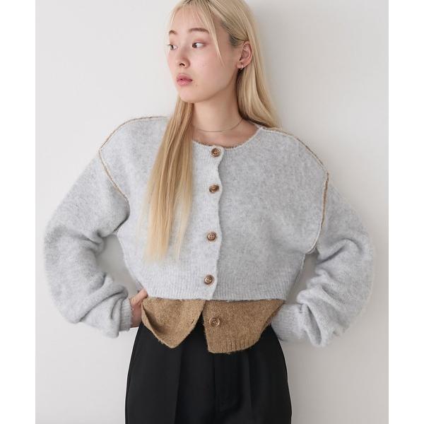 『タイムセール実施中』ZOZO問い合わせ番号:86624843ショップ:MONO-MART，モノマートブランド:forksy.，フォルクシー，MONO-MART，モノマート商品名:【forksy.】ミックス起毛レイヤード配色ショートニットカ...