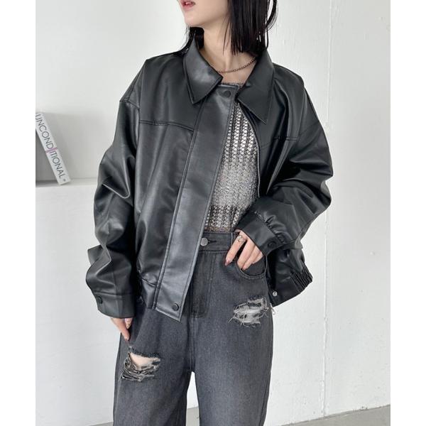 『タイムセール実施中』ZOZO問い合わせ番号:86625234ショップ:Outfitter lab，アウトフィッターラボブランド:CLEA，クレア，Outfitter lab，アウトフィッターラボ商品名:オーバーサイズショート丈PUブルゾン...