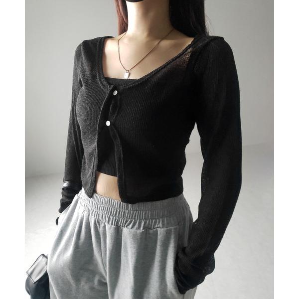 『タイムセール実施中』ZOZO問い合わせ番号:86657901ショップ:me+em select，ミームセレクトブランド:me+em select，ミームセレクト商品名:【 ３color 】フロントボタンシアーショートカーディガン ／ fr...