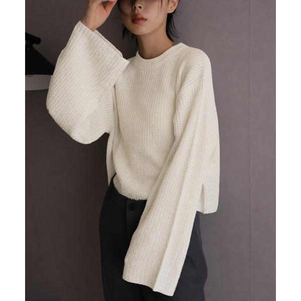 『タイムセール実施中』ZOZO問い合わせ番号:86658186ショップ:Ulysses，ユリシスブランド:LAFFMO，ラフモ商品名:グラデーション銀箔ショートニットカテゴリ:トップス>ニット/セーターブランド品番:LFO24W010...