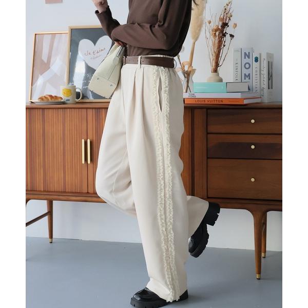 『タイムセール実施中』ZOZO問い合わせ番号:86658188ショップ:Ulysses，ユリシスブランド:LAFFMO，ラフモ商品名:サイドフリルパンツカテゴリ:パンツ>その他パンツブランド品番:LFO24W014素材:本体：ポリエス...