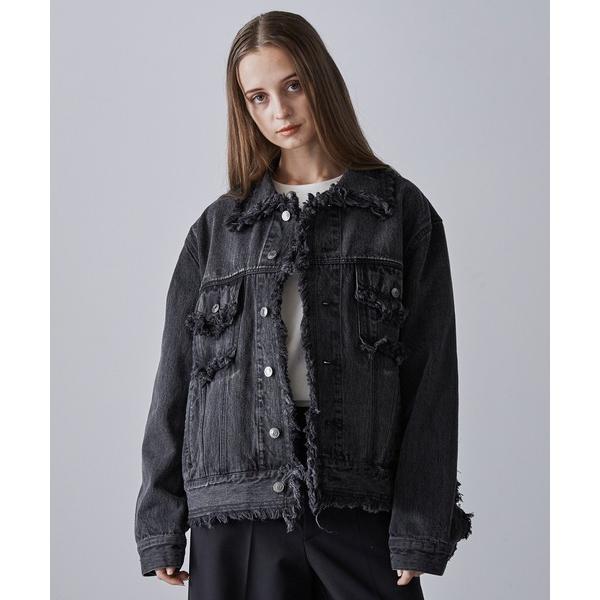 『タイムセール実施中』ZOZO問い合わせ番号:86659292ショップ:EMMA CLOTHES，エマ クローズブランド:CLEL，クレイル商品名:【CLEL】Hard Fringe Denim Jacket/ハードフリンジデニムジャケット...