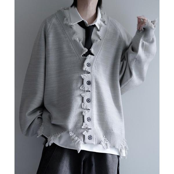 『セール実施中』ZOZO問い合わせ番号:86659473ショップ:EMMA CLOTHES，エマ クローズブランド:cussil，クシル商品名:【cussil/クシル】プレーティング天竺アンチピリングルーズシルエットダメージカーディガンカテ...