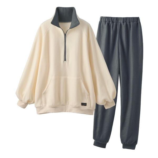 『タイムセール実施中』ZOZO問い合わせ番号:86659757ショップ:YU'NOW，ユナウブランド:YU'NOW，ユナウ，Lingerie by GeeRA，ランジェリーバイジーラ商品名:【ワンマイルウェア】かるぽかハーフジップフリースパ...