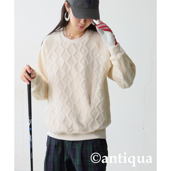 ZOZO問い合わせ番号:86694018ショップ:antiqua，アンティカブランド:antiqua，アンティカ商品名:【STCH】エンボスジャガードトップスカテゴリ:トップス>Tシャツ/カットソーブランド品番:ZST-00075素材...