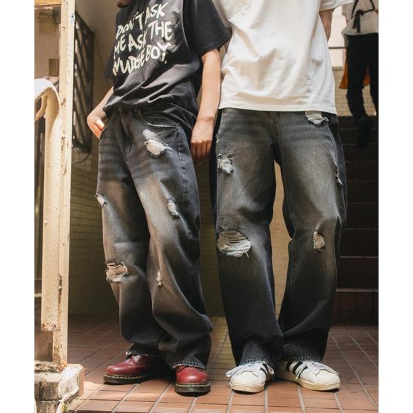ZOZO問い合わせ番号:86727133ショップ:BROKEN BASE，ブロークンベースブランド:WudgeBoy，ワッジボーイ商品名:wudge boy over dye damage denimカテゴリ:パンツ>デニムパンツブラ...
