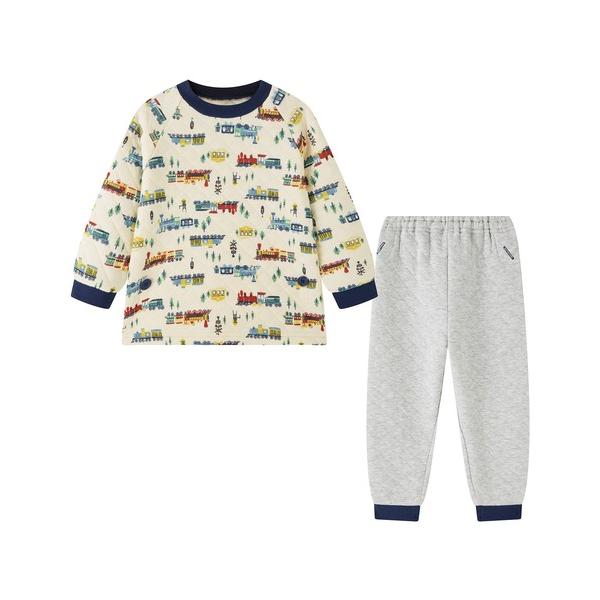 『タイムセール実施中』ZOZO問い合わせ番号:86727146ショップ:Combi mini，コンビミニブランド:combimini，コンビミニ商品名:おなか安心ボタン付きあったかキルト長袖パジャマ（はたらく車・汽車）カテゴリ:ルームウェア...