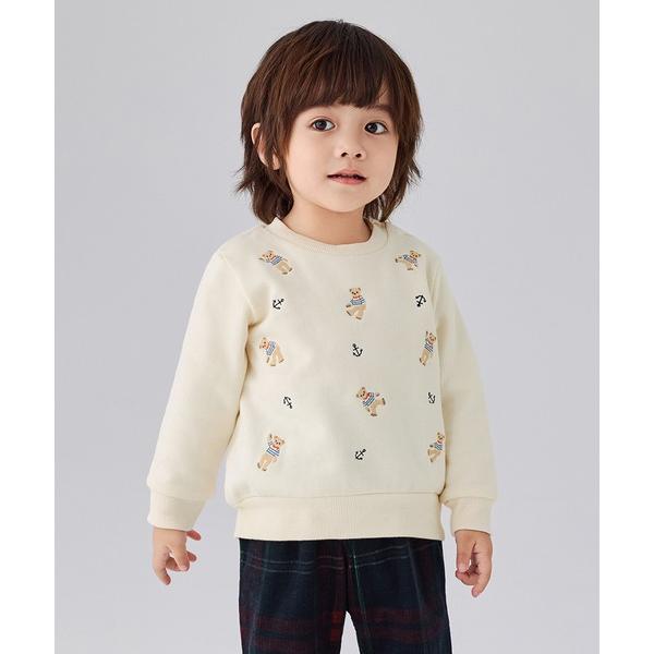 『タイムセール実施中』ZOZO問い合わせ番号:86727187ショップ:Combi mini，コンビミニブランド:combimini，コンビミニ商品名:裏毛長袖トレーナー（総柄くま刺繍）カテゴリ:トップス>スウェットブランド品番:54...