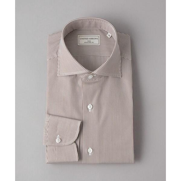 『セール実施中』ZOZO問い合わせ番号:86759914ショップ:UNITED ARROWS，ユナイテッドアローズブランド:UNITED ARROWS，ユナイテッドアローズ商品名:ブラウン キャンディストライプ ワイドカラー シャツカテゴリ...