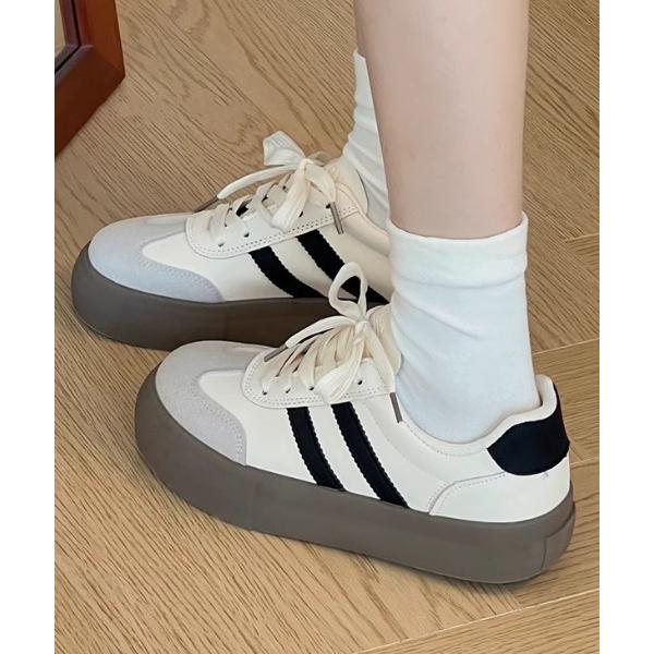 ZOZO問い合わせ番号:86762142ショップ:mebole，メボレブランド:mebole，メボレ商品名:厚底ラインスニーカーカテゴリ:シューズ>スニーカーブランド品番:MB-24-1-5110原産国:中国カラー:アイボリー，ブラッ...