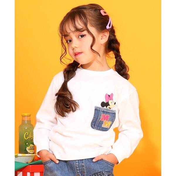 ZOZO問い合わせ番号:86764547ショップ:BABYDOLL，ベビードールブランド:Disney，ディズニー商品名:親子お揃い ディズニー デニムポケット ロンT 9688Kカテゴリ:トップス>Tシャツ/カットソーブランド品番:...