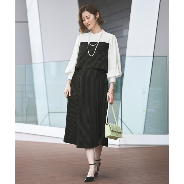 『セール実施中』ZOZO問い合わせ番号:86800513ショップ:RUIRUE BOUTIQUE，ルイルエブティックブランド:RUIRUE BOUTIQUE，ルイルエブティック商品名:洗える ストレッチ ｜ 異素材MIXドッキング ストライ...