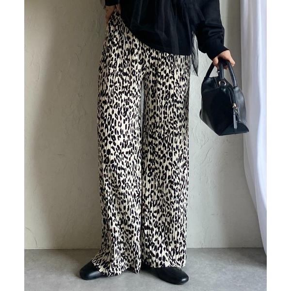 『タイムセール実施中』ZOZO問い合わせ番号:86802318ショップ:wears，ウェアーズブランド:She's Closet，シーズクローゼット商品名:レオパード/豹ヒョウ柄ワイドストレートロングイージープリーツパンツカテゴリ:パンツ&...