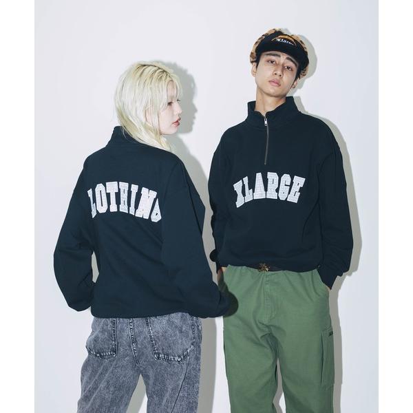 『タイムセール実施中』ZOZO問い合わせ番号:86865557ショップ:XLARGE，エクストララージブランド:XLARGE，エクストララージ商品名:ARCH LOGO HALF ZIP SWEATSHIRTカテゴリ:トップス>スウェ...
