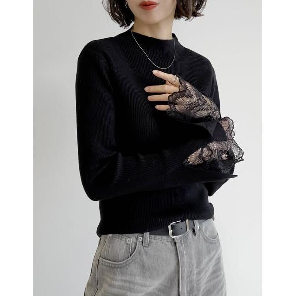『セール実施中』ZOZO問い合わせ番号:86867160ショップ:Re:EDIT，リエディブランド:Re:EDIT，リエディ商品名:袖レースレイヤードフレアスリーブニットトップスカテゴリ:トップス>ニット/セーターブランド品番:139...