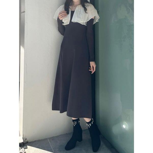 『セール実施中』ZOZO問い合わせ番号:86867759ショップ:MERCURYDUO，マーキュリーデュオブランド:MERCURYDUO，マーキュリーデュオ商品名:ケープ付アームウォーマーニットワンピースカテゴリ:ワンピース/ドレス>...
