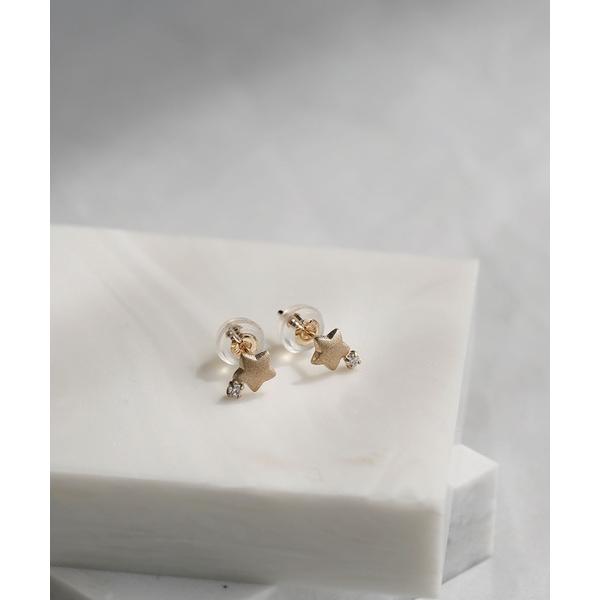 ※このアイテムは返品・交換対象外商品です。ZOZO問い合わせ番号:86869776ショップ:collecala，コレカラブランド:queite，ケイト，colleca la，コレカラ商品名:K10 YG スター×キュービック ピアス ［qu...