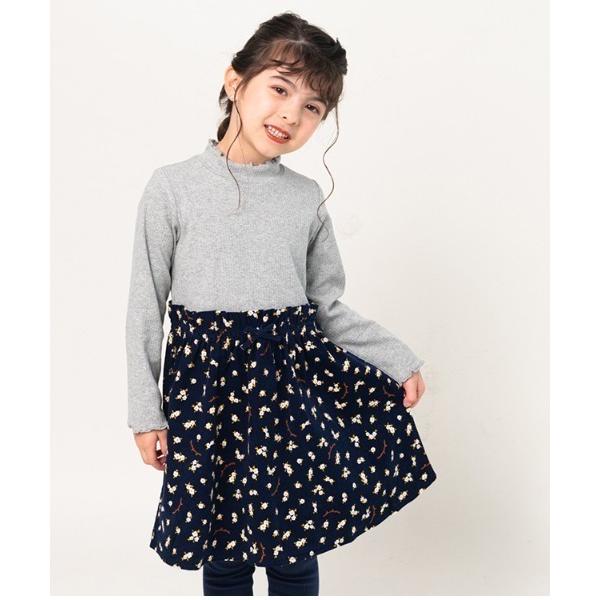 『タイムセール実施中』ZOZO問い合わせ番号:86904356ショップ:こどもの森e-shop，コドモノモリイーショップブランド:moujonjon，ムージョンジョン商品名:花柄切替ワンピースカテゴリ:ワンピース/ドレス>ワンピースブ...