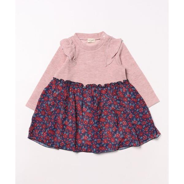 『タイムセール実施中』ZOZO問い合わせ番号:86905176ショップ:こどもの森e-shop，コドモノモリイーショップブランド:kids zoo，キッズズー商品名:シフォン花柄スカートワンピースカテゴリ:ワンピース/ドレス>ワンピー...