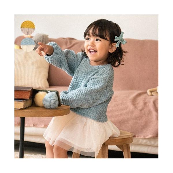 『タイムセール実施中』ZOZO問い合わせ番号:86905177ショップ:こどもの森e-shop，コドモノモリイーショップブランド:kids zoo，キッズズー商品名:ふくれジャガードチュール切替長袖ワンピースカテゴリ:ワンピース/ドレス&g...