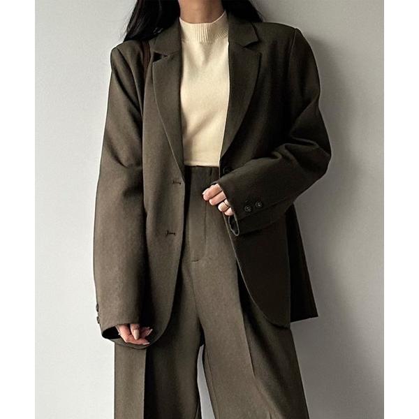 『タイムセール実施中』ZOZO問い合わせ番号:86906046ショップ:JUNOAH，ジュノアブランド:JUNOAH，ジュノア商品名:[肩パット入り]オーバーサイズテーラードジャケット+ハイウエストスラックスパンツset[高身長サイズMT有...