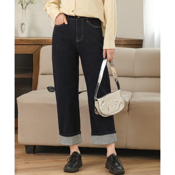 『タイムセール実施中』ZOZO問い合わせ番号:86938309ショップ:Lace Ladies，レースレディースブランド:SUWDEE，スーディー商品名:high waist roll up denimカテゴリ:パンツ>デニムパンツブ...
