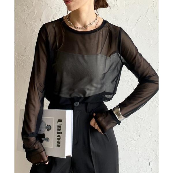 『タイムセール実施中』ZOZO問い合わせ番号:86939282ショップ:wears，ウェアーズブランド:She's Closet，シーズクローゼット商品名:クルーネック長袖シースルー/シアーロングTシャツ シアーカットソー トップスカテゴリ...