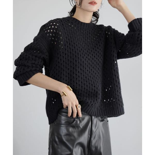 『タイムセール実施中』ZOZO問い合わせ番号:86943761ショップ:RIVER FIELD &amp; Co.，リバーフィールド　アンド　コーブランド:ELFRANK，エルフランク商品名:《新色追加》ショート丈 透かし編み メッシュニッ...