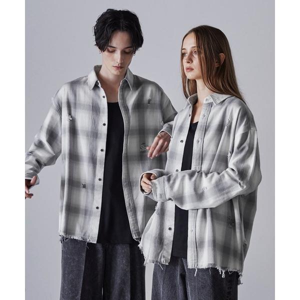 『タイムセール実施中』ZOZO問い合わせ番号:86976396ショップ:EMMA CLOTHES，エマ クローズブランド:CLEL，クレイル商品名:【CLEL】Vintage Design Damage Check Shirt/ヴィンテージ...