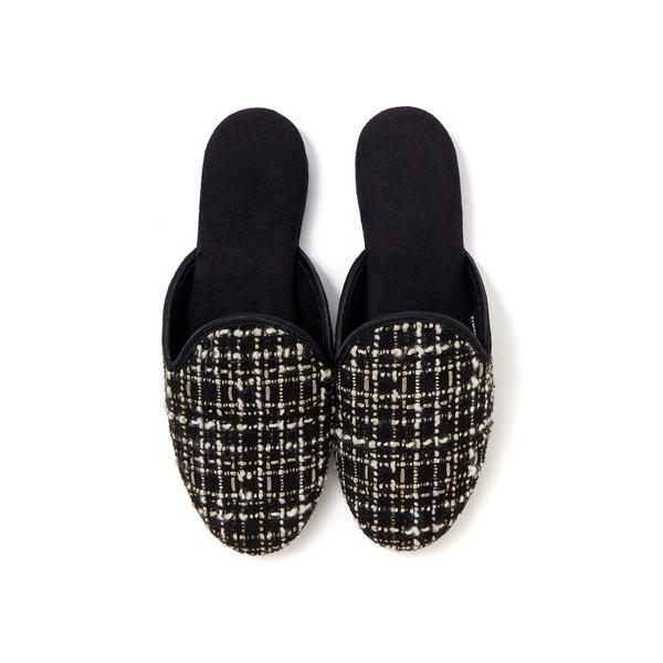 ZOZO問い合わせ番号:87043094ショップ:Francfranc，フランフランブランド:Francfranc，フランフラン商品名:ツイード ルームシューズ ブラックカテゴリ:インテリア>ルームシューズ/スリッパブランド品番:11...